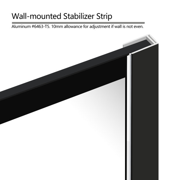 Zipcode Design™ Cyrus 72'' H Semi-Frameless Shower Door with Clear ...