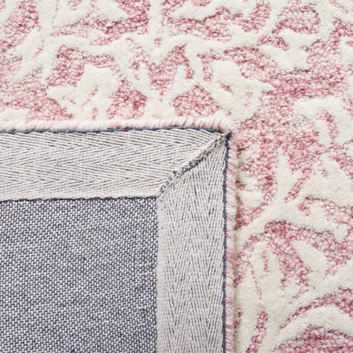 Birch Lane™ Teasdale Handmade Hand Tufted Wool Pink/Ivory Rug & Reviews ...