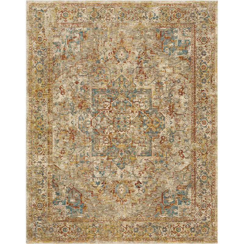 Karastan Ezine Performance Cream/Gold Rug | Wayfair