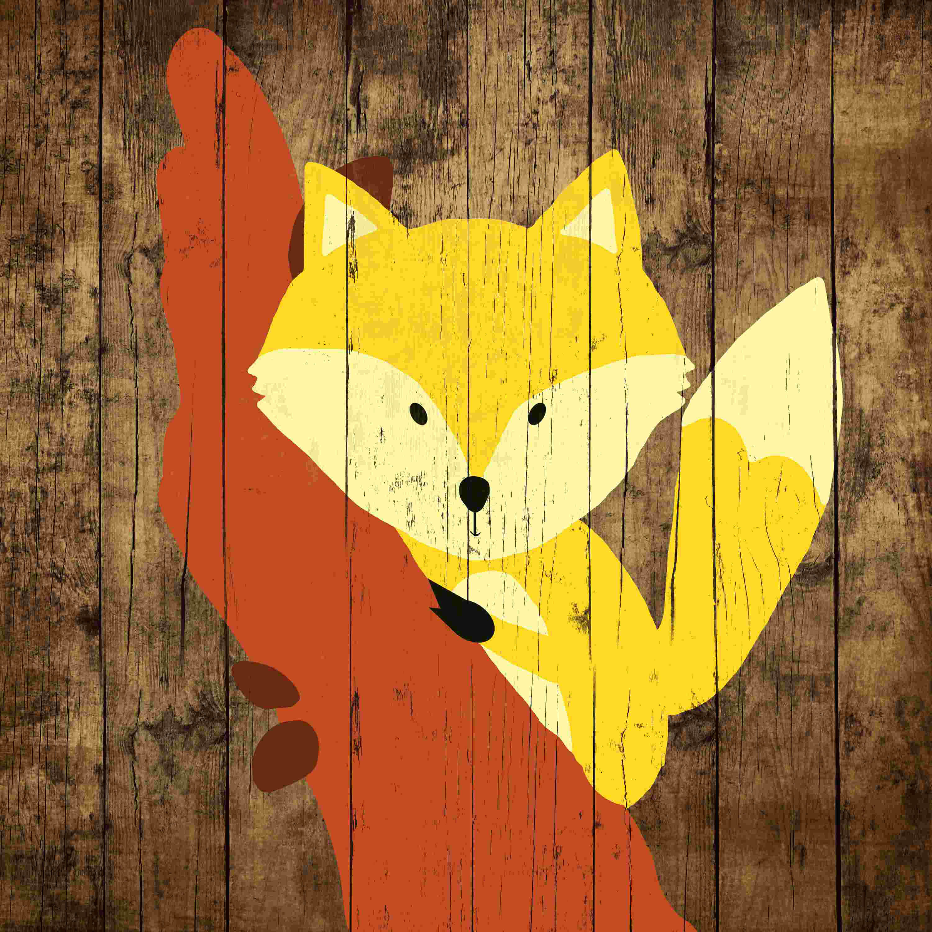 Millwood Pines Wood Fox - Wrapped Canvas Painting | Wayfair