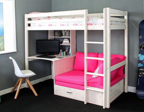 Mack + Milo Luper European Single (90 X 200Cm) Solid Wood High Sleeper ...