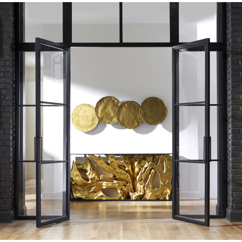 Phillips Collection Cast Oil Drum Wall Discs, Gold Leaf, Set of 4 ...