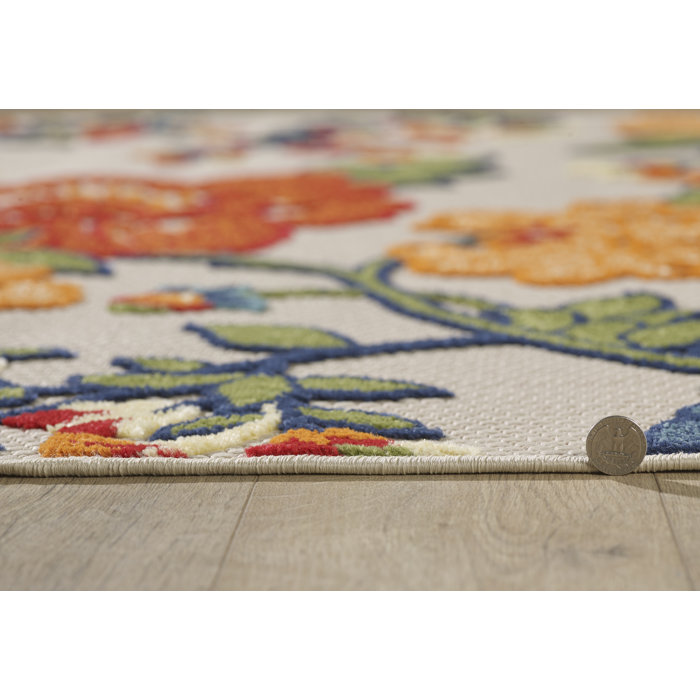 Wade Logan® Ivory Indoor/Outdoor Rug & Reviews | Wayfair