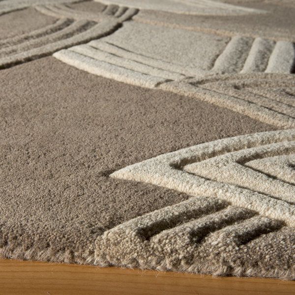 Red Barrel Studio® Cloninger Handmade Wool Mocha Rug & Reviews | Wayfair