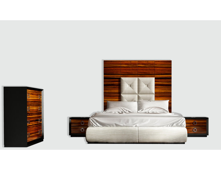 Hispania Home Klass Panel 4 Piece Bedroom Set | Wayfair