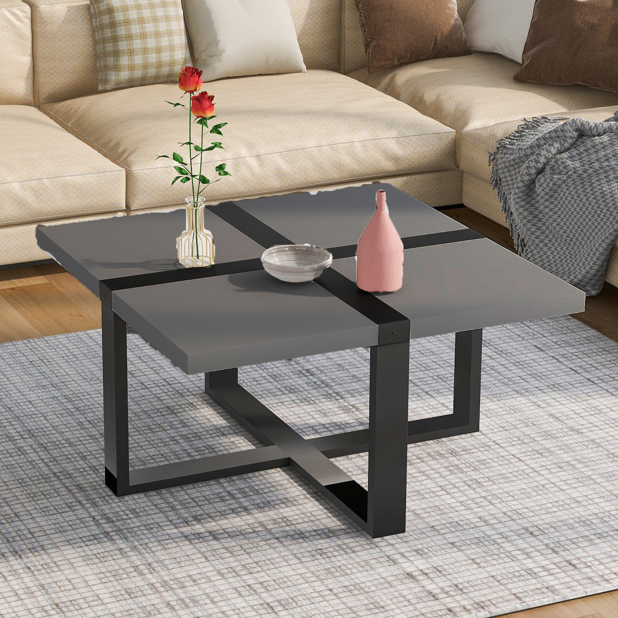 Ivy Bronx Odakotah Cross Legs Coffee Table & Reviews | Wayfair