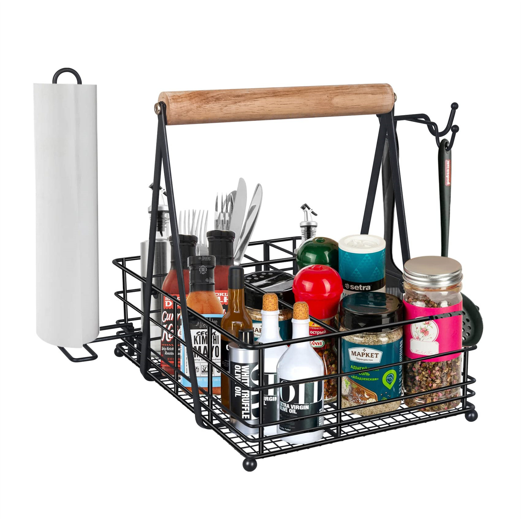 URKNO Barbecue Rack With Paper Towel Holder, Picnic Rack And Barbecue ...