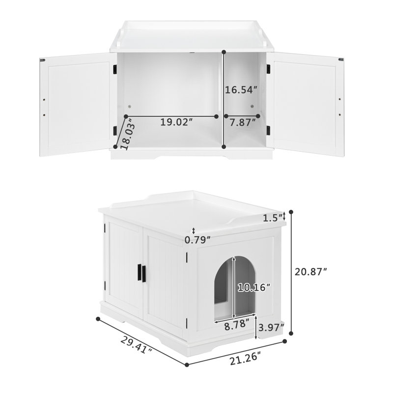 Red Barrel Studio® Ascensin Wood Litter Box Enclosure & Reviews | Wayfair