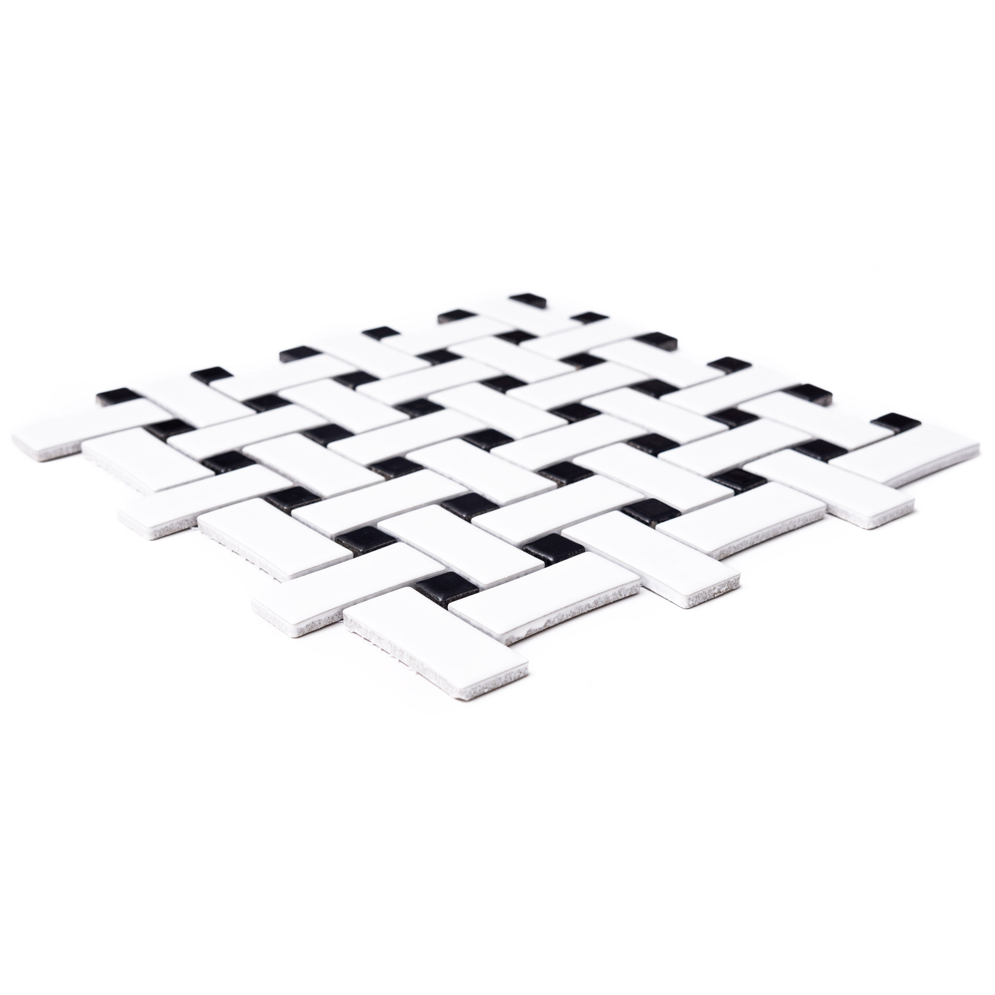 Long Island Mosaics & Tile Ada 12'' x 12'' Basketweave Porcelain Mosaic ...