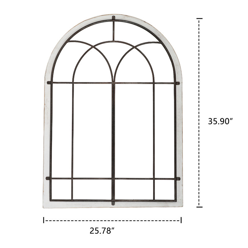 Ophelia & Co. Distressed Wood And Metal Window Arch Wall Decor | Wayfair