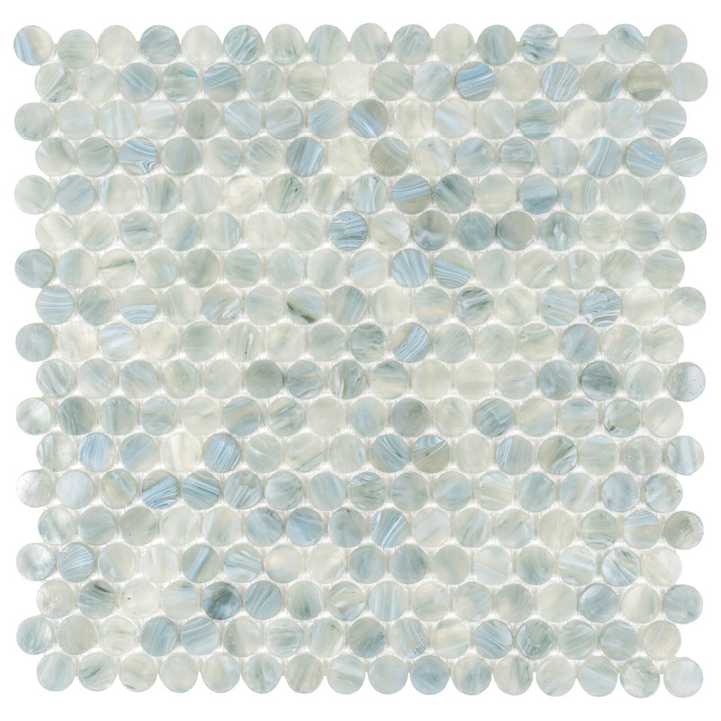 Apollo Tile 12" x 12" Glass Penny Round Mosaic Wall & Floor Tile ...