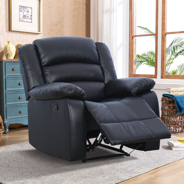 Latitude Run® 38" Wide Modern Soft Vegan Leather Manual Recliner | Wayfair