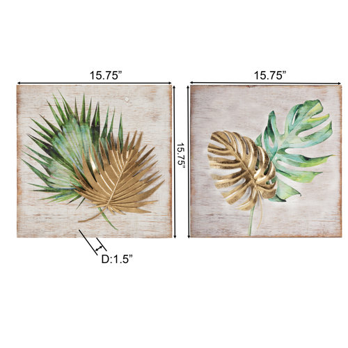 Mistana™ 2 Piece Leaf Wall Decor Set & Reviews | Wayfair