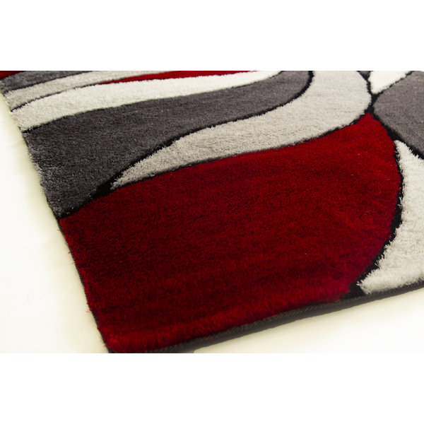 Red Barrel Studio® Naveen Handmade Performance Ruby Red/Charcoal/Silver ...