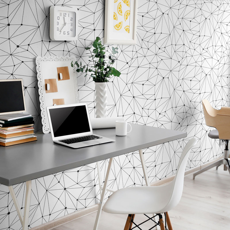 Ivy Bronx Keya Peel & Stick Geometric Wallpaper | Wayfair