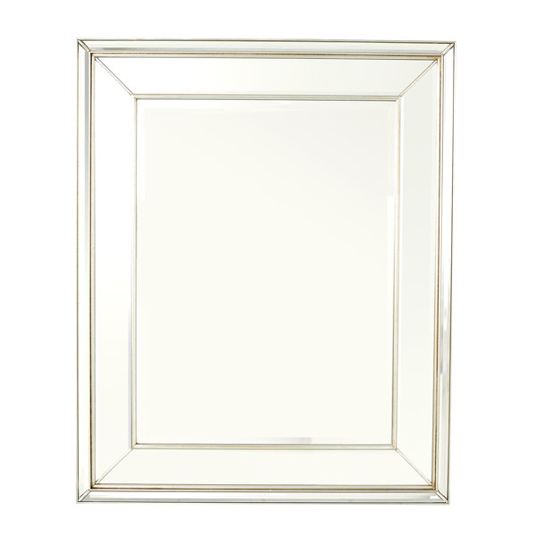 Global Views Bevel on Bevel Mirror-Silver Leaf | Wayfair