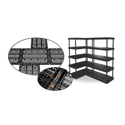 Gracious Living Knect A Shelf Heavy Duty Storage 5 Tier Shelving Unit ...