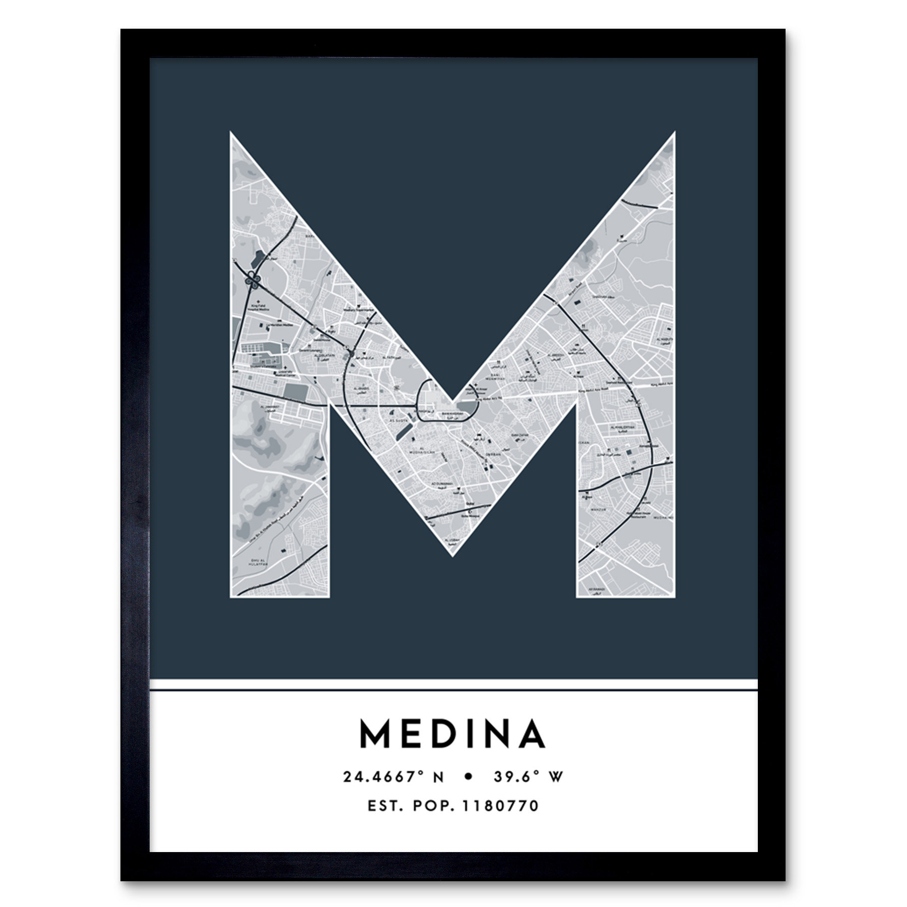 Wee Blue Coo Medina City Map Medina Navy by Wee Blue Coo - Picture ...