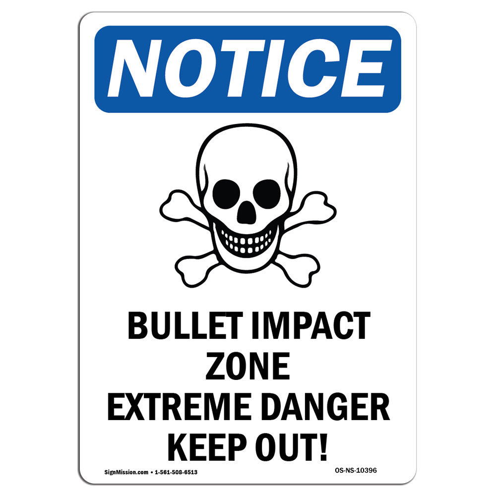 SignMission Bullet Impact Zone Sign with Symbol | Wayfair