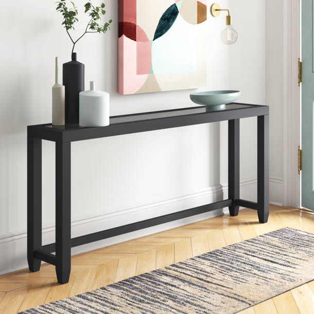 Wade Logan® Arystan Glass Top Counter Height Bar Console Table with 3 ...