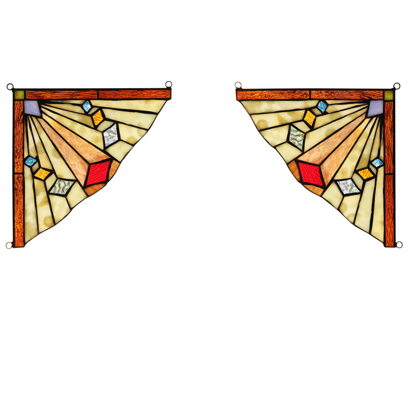 Astoria Grand Tiffany-Glass Window Panel | Wayfair