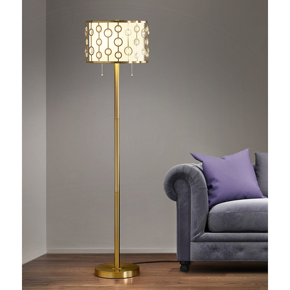 Everly Quinn Crystals 62" Floor Lamp & Reviews | Wayfair