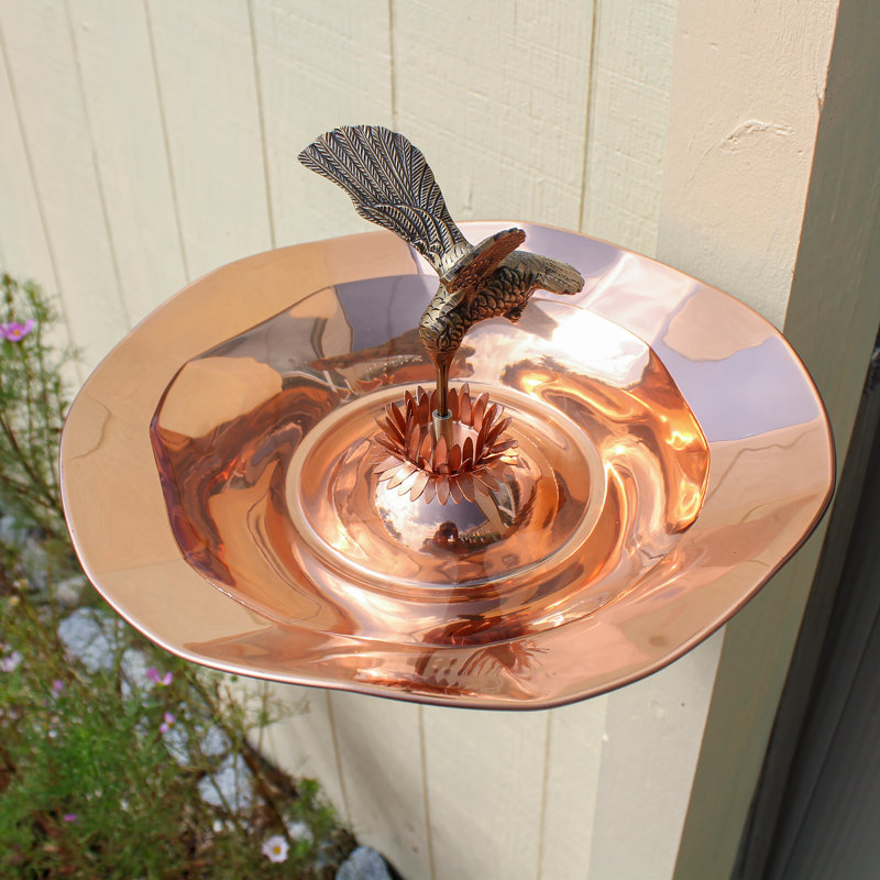 Ophelia & Co. Hummingbird Birdbath with Wall Mount Bracket | Wayfair