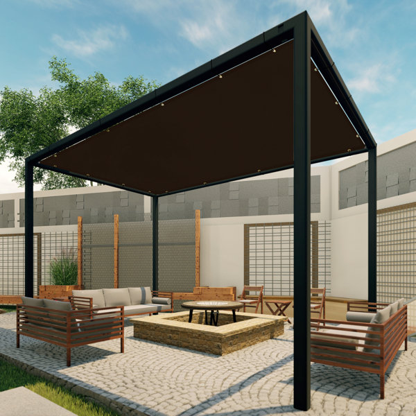 Patio Pergolas Canopy & Gazebos Hemmed Shade Cloth Brown 2 X 22 ...