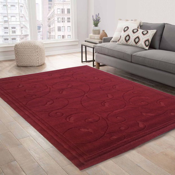Ebern Designs Gowans Looped Wine Red Rug | Wayfair.co.uk