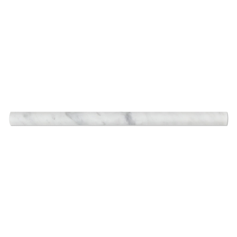 Stone & Tile Shoppe, Inc. White Carrara 3/4" x 12" Bullnose Marble Look ...