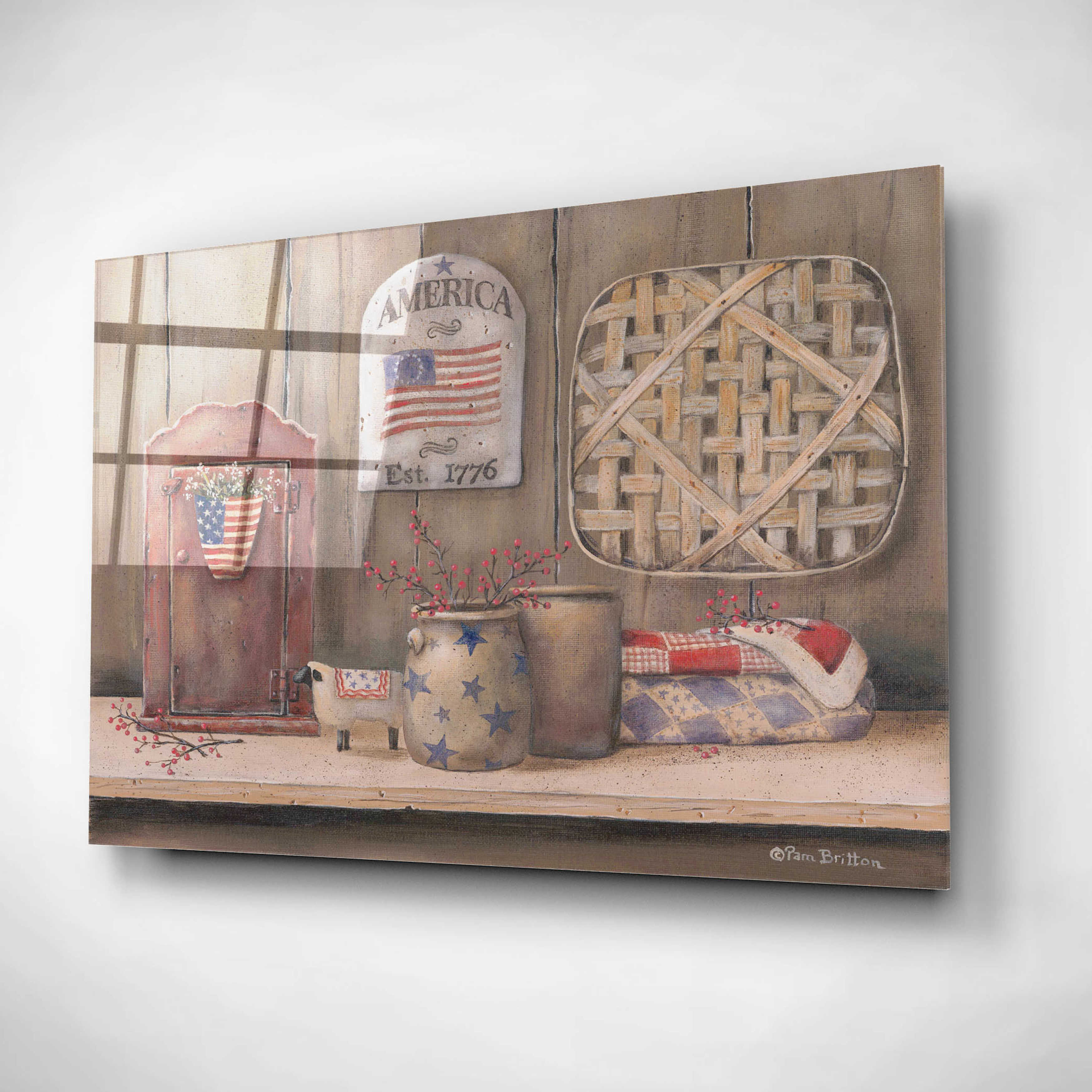August Grove® Epic Art 'America Est. 1776' By Pam Britton, Acryl ...