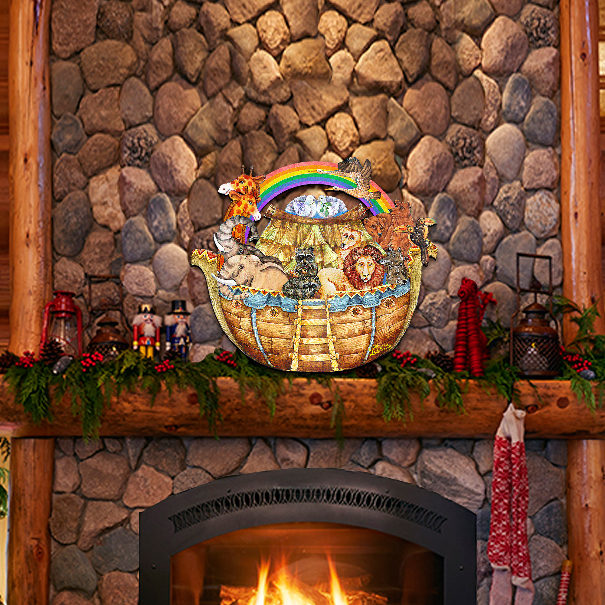 The Holiday Aisle® Old World Noah's Arc Holiday Door/Wall Hanger Sign ...