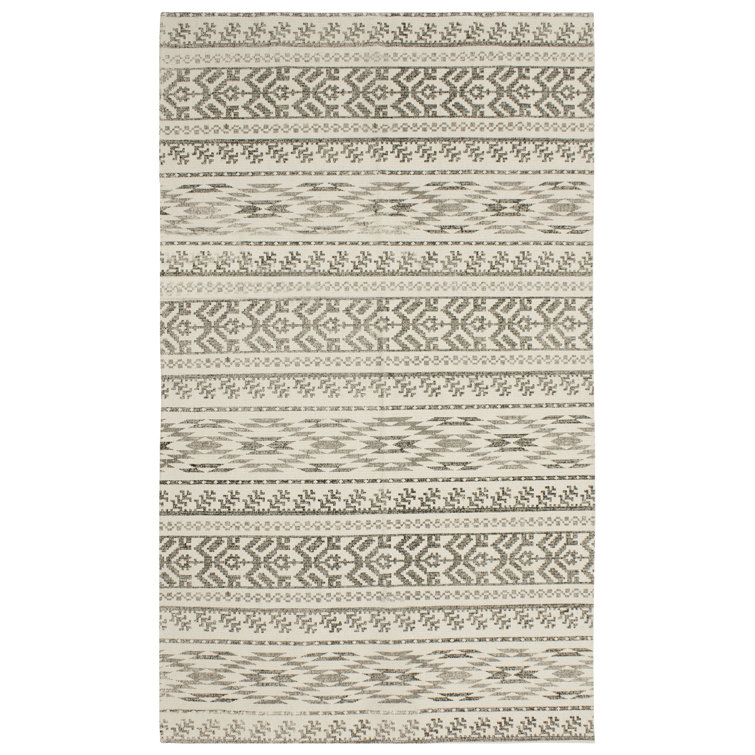 French Connection Flatweave Cotton Beige Rug | Wayfair