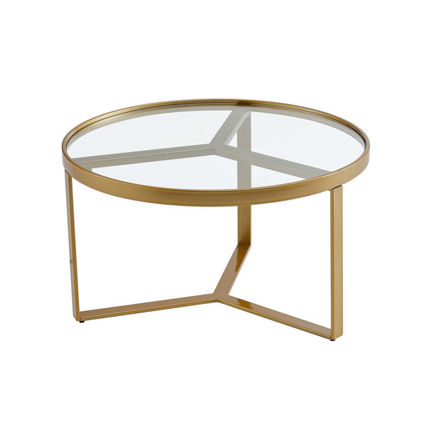 Mercer41 Modern Coffee Table,Black Metal Frame With Round Sintered ...