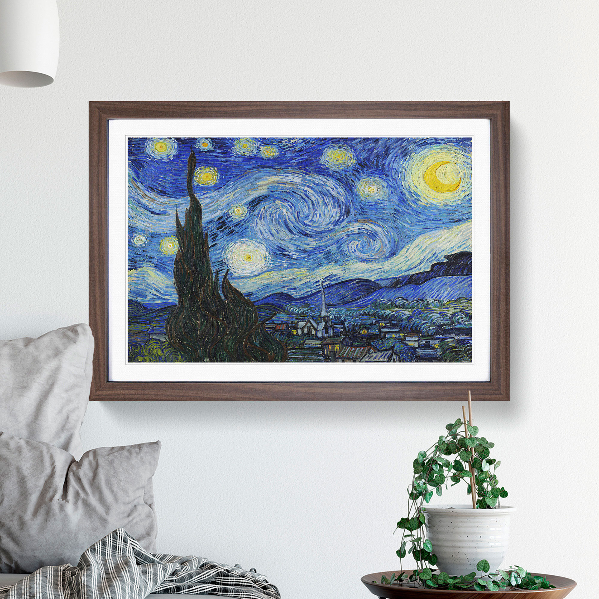 East Urban Home The Starry Night by Vincent Van Gogh - Picture Frame ...