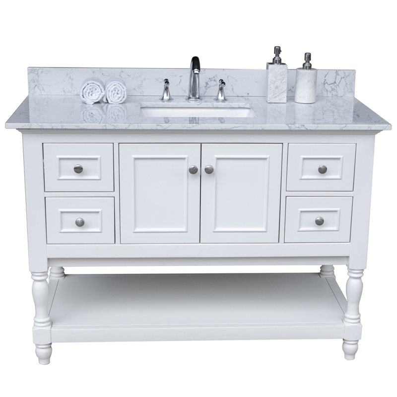 Modern Luxe Furniture 43'' Composite Single Bathroom Vanity Top with ...