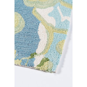 Madcap Cottage by Momeni Embrace Handmade Hand Hooked Cotton Green/Blue ...