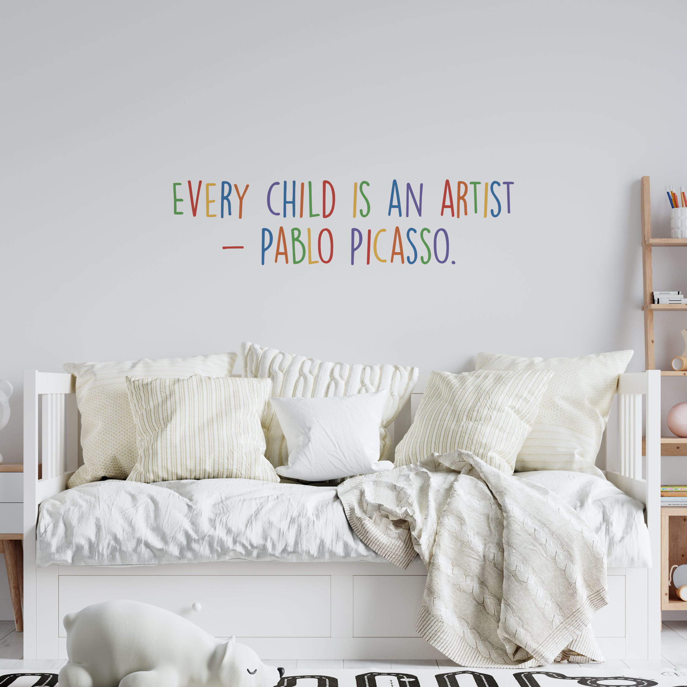 Trinx Font Lettering Art Pablo Picasso Quotes Vinyl Wall Decal | Wayfair