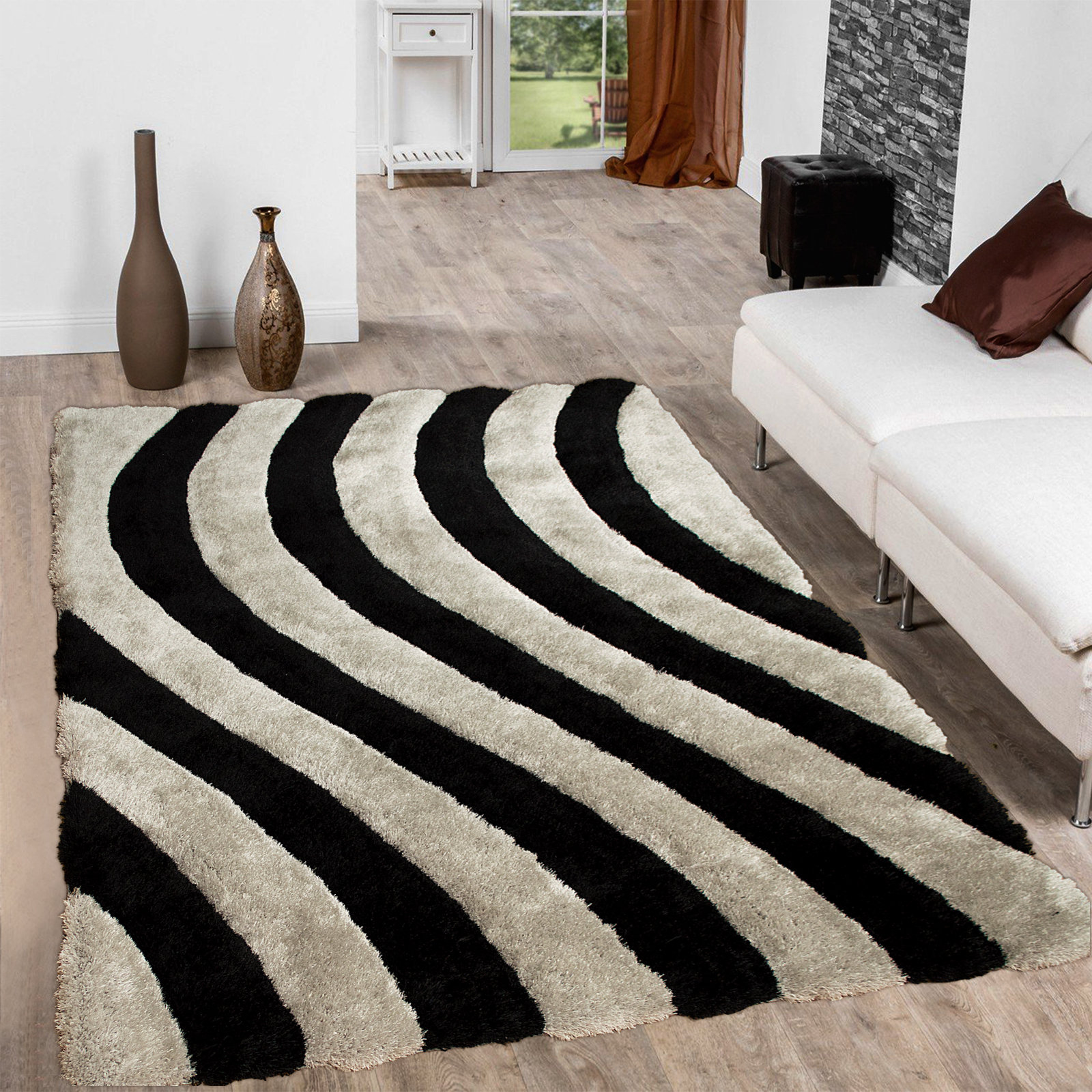 AllStar Rugs Tufted Performance Black/Cream Rug & Reviews | Wayfair