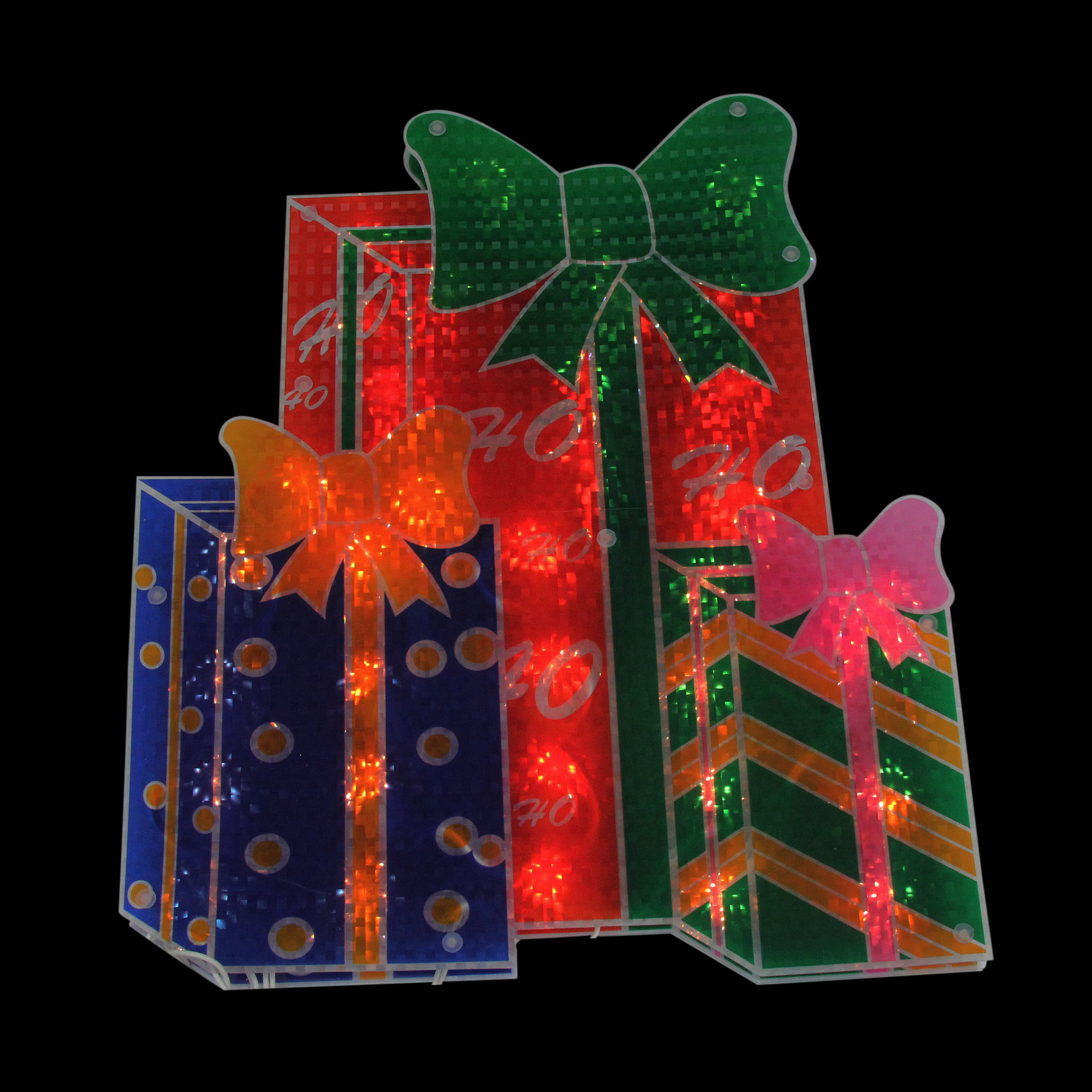 Northlight 17" Green and Red Double-Sided Lighted Holographic ...