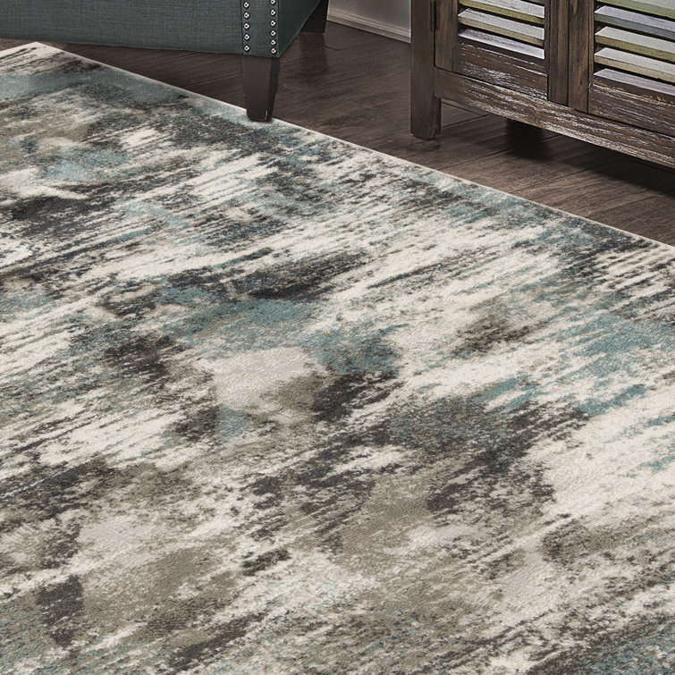 17 Stories Patnos Bohemian Performance Blue/Gray Rug | Wayfair