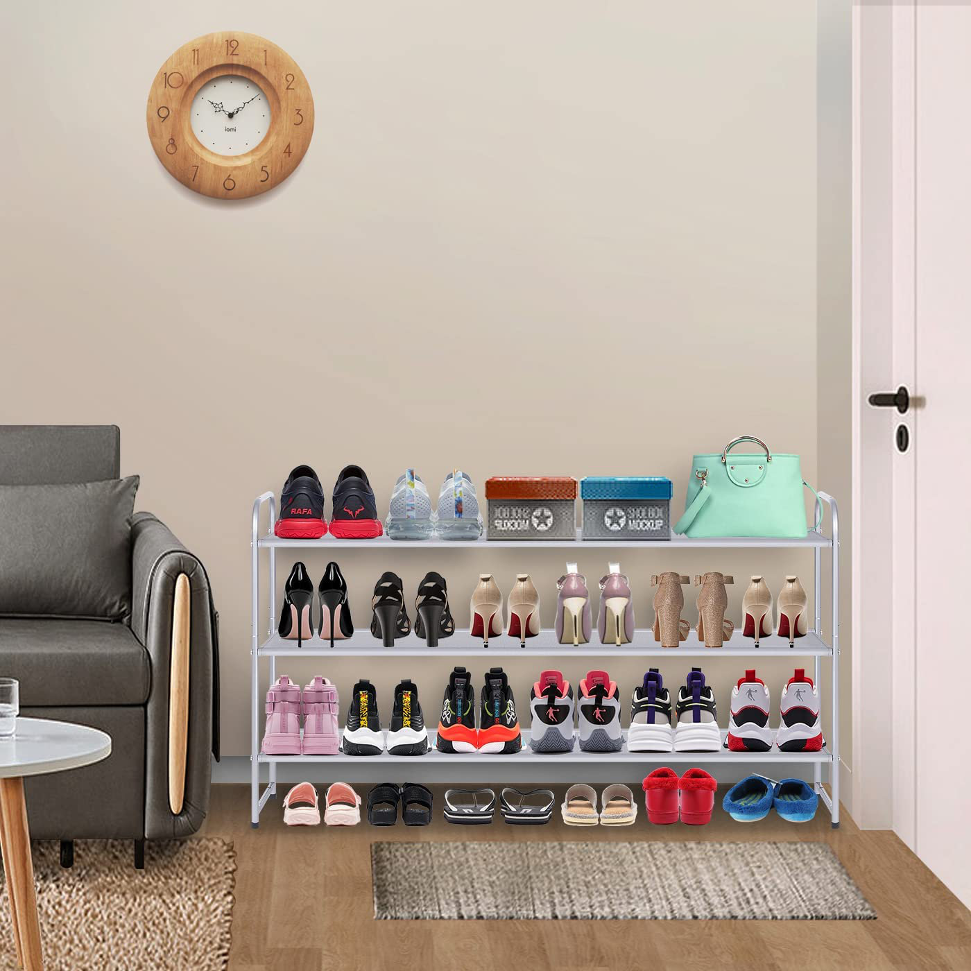Rebrilliant 3-Tier Long 24 Pair Shoe Rack | Wayfair