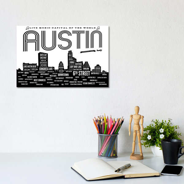Maturi Austin Neighborhoods by Benton Park - Wrapped Canvas Typography ...