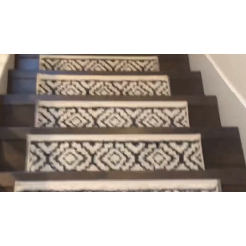 Foundry Select Bevel Stair Treads for Wooden Steps White/Gray Shag ...