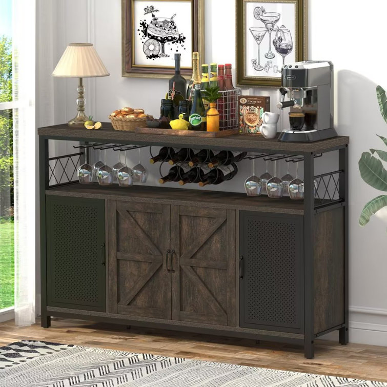 Gracie Oaks Shik Industrial Bar Cabinet | Wayfair