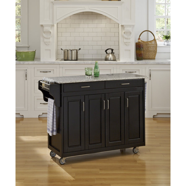 Red Barrel Studio® Littrell Granite Kitchen Island & Reviews | Wayfair