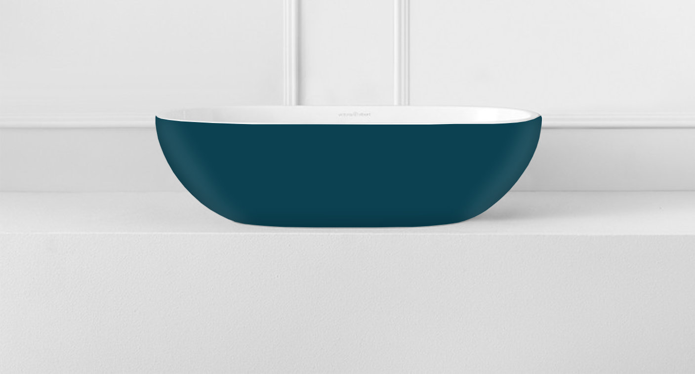 Victoria + Albert Barcelona Matte White/Matte Ocean Blue Volcanic ...