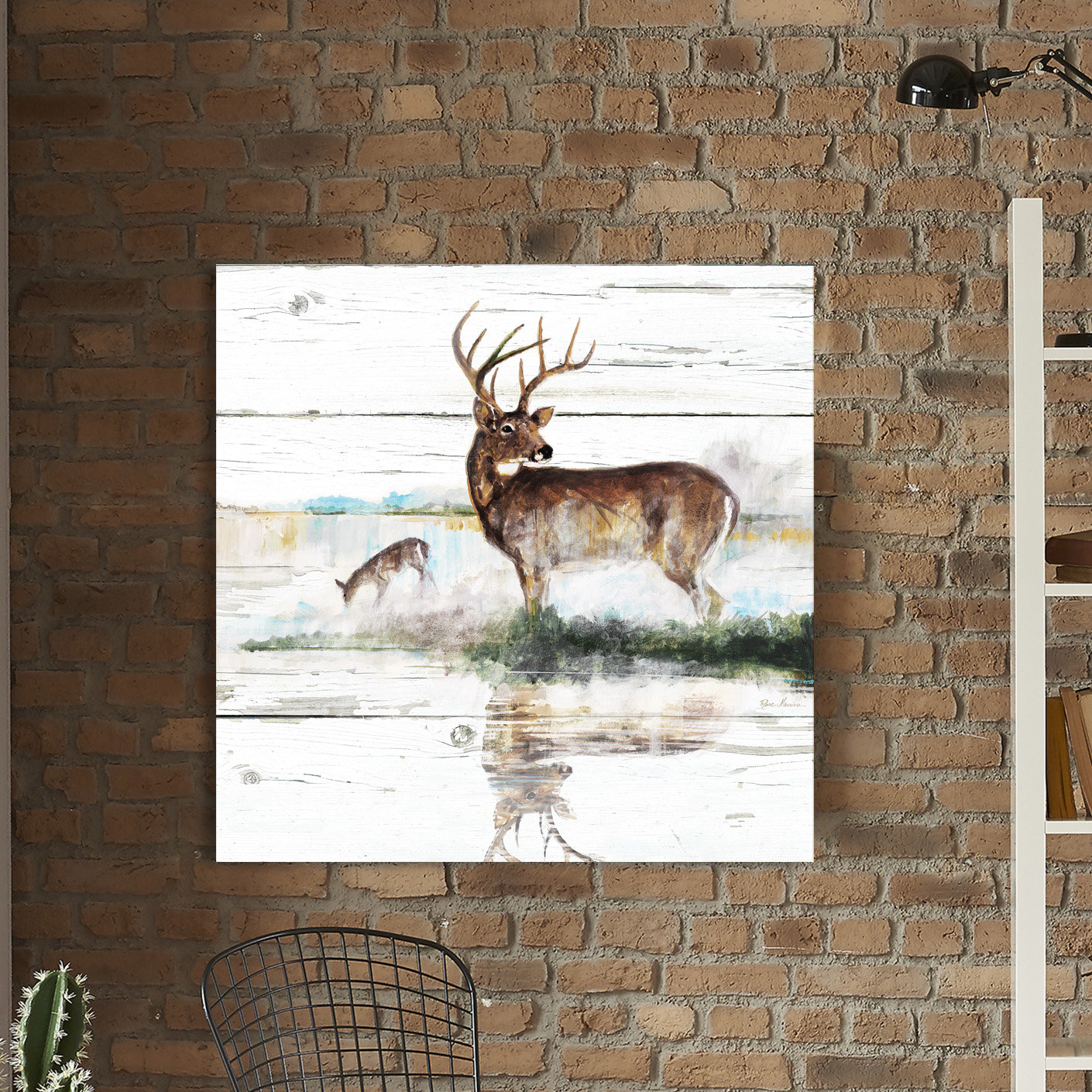 Loon Peak® Rustic Misty Deer - Print on Canvas | Wayfair
