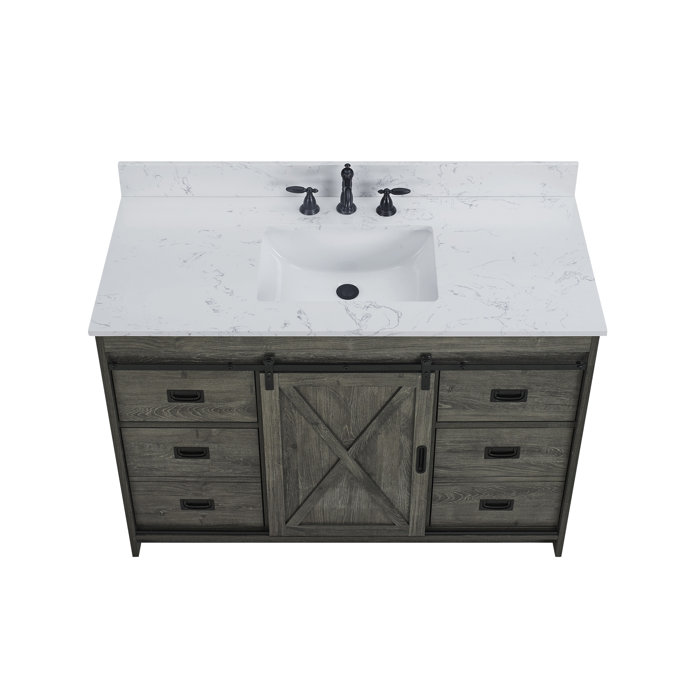 Sand & Stable Jillian 48'' Free-standing Single Bathroom Vanity with ...