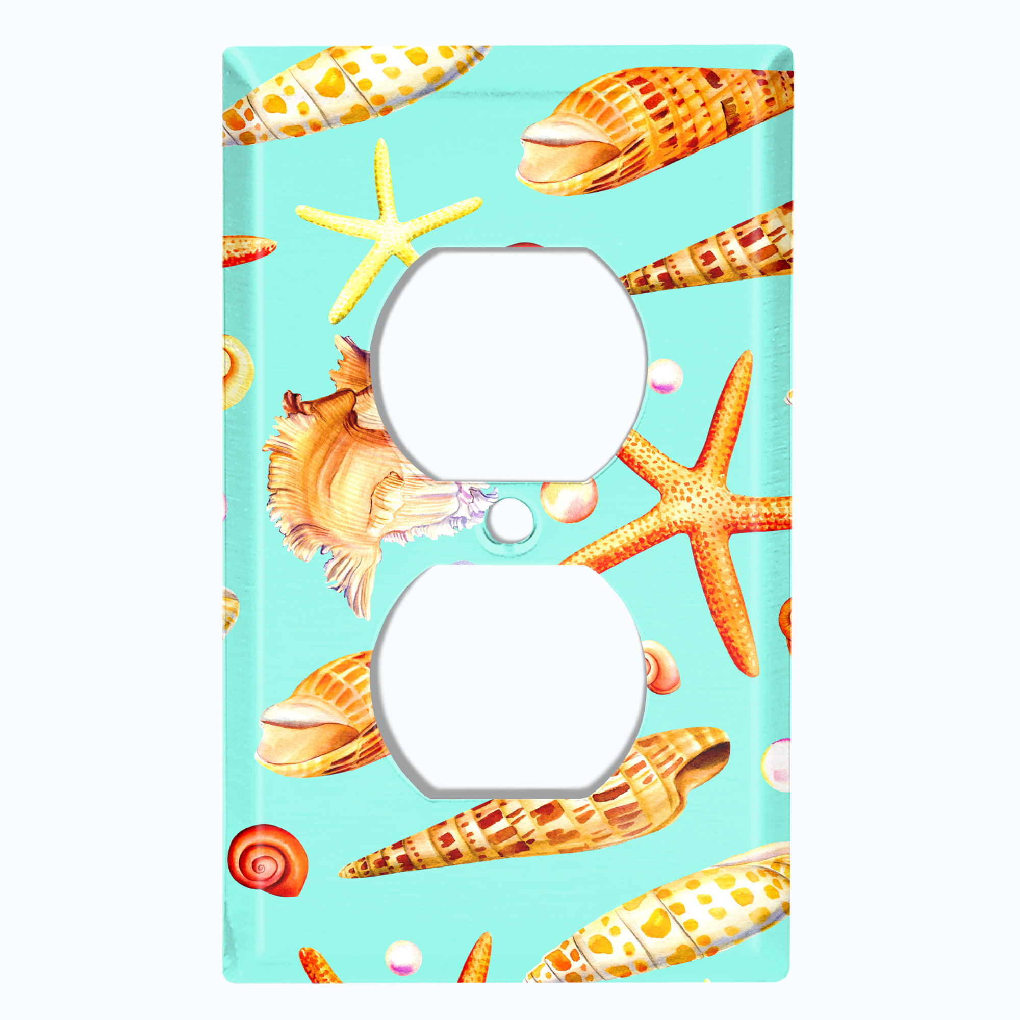 WorldAcc Sea Shell Conch 1-Gang Duplex Outlet Wall Plate | Wayfair